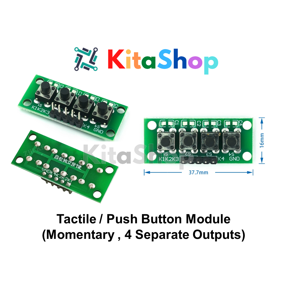 Tactile / Push Button Module (Momentary , 4 Separate Outputs) | Shopee ...