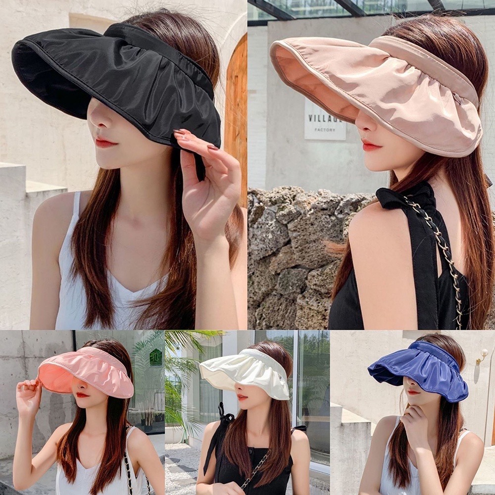UPF50+sunscreen Female Summer Anti-ultraviolet Empty-top Cover Hat ...