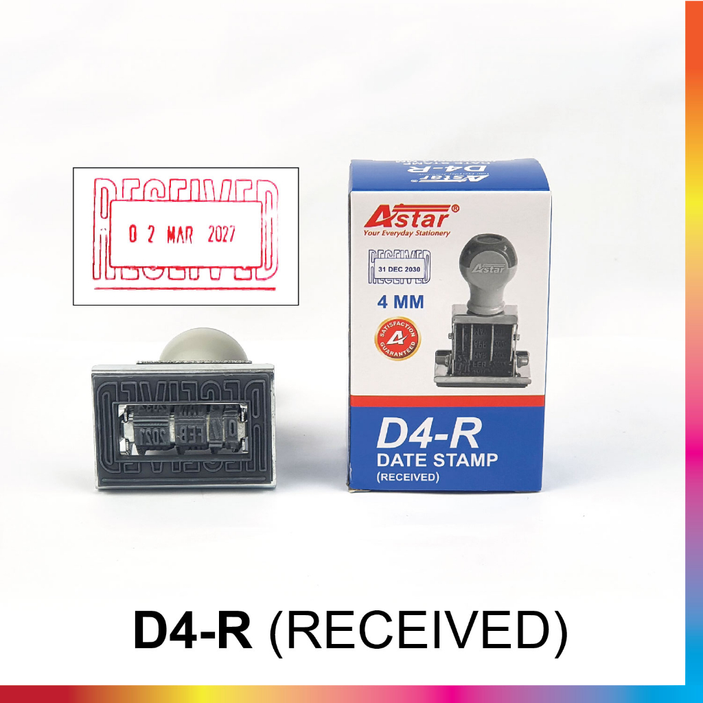 Astar Date Stamp - Received / Paid with date D4-P / D4-R | Shopee Malaysia