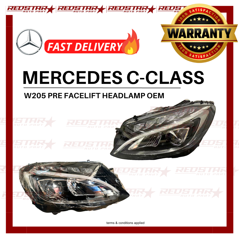 Mercedes Benz C class Headlamp W205 Pre facelift Xenon Headlight New ...