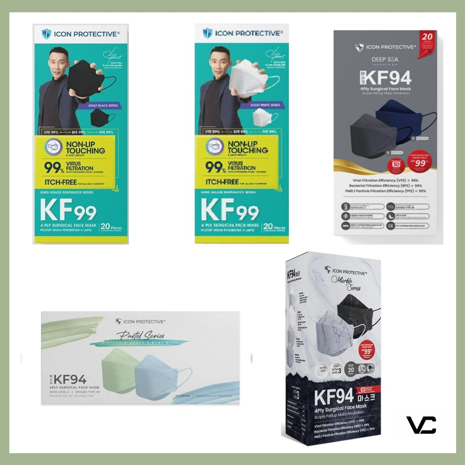 ICON KF94 KF99 4 PLY SURGICAL FACE MASK 3D DESIGN (20 PIECES/ BOX ...