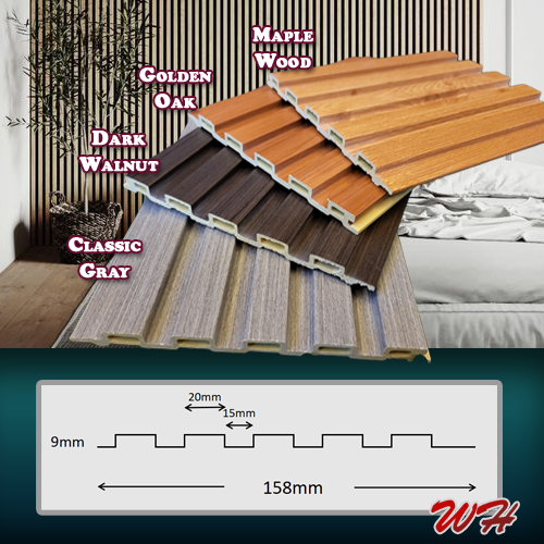 Fluted Wall Panel - FW-09 (W: 158mm) - WPC Wood Design Waterproof For ...
