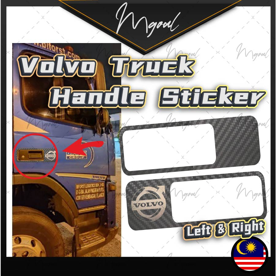 [ReadyStock]Volvo Logo Carbon Fiber Sticker door handle decorations ...