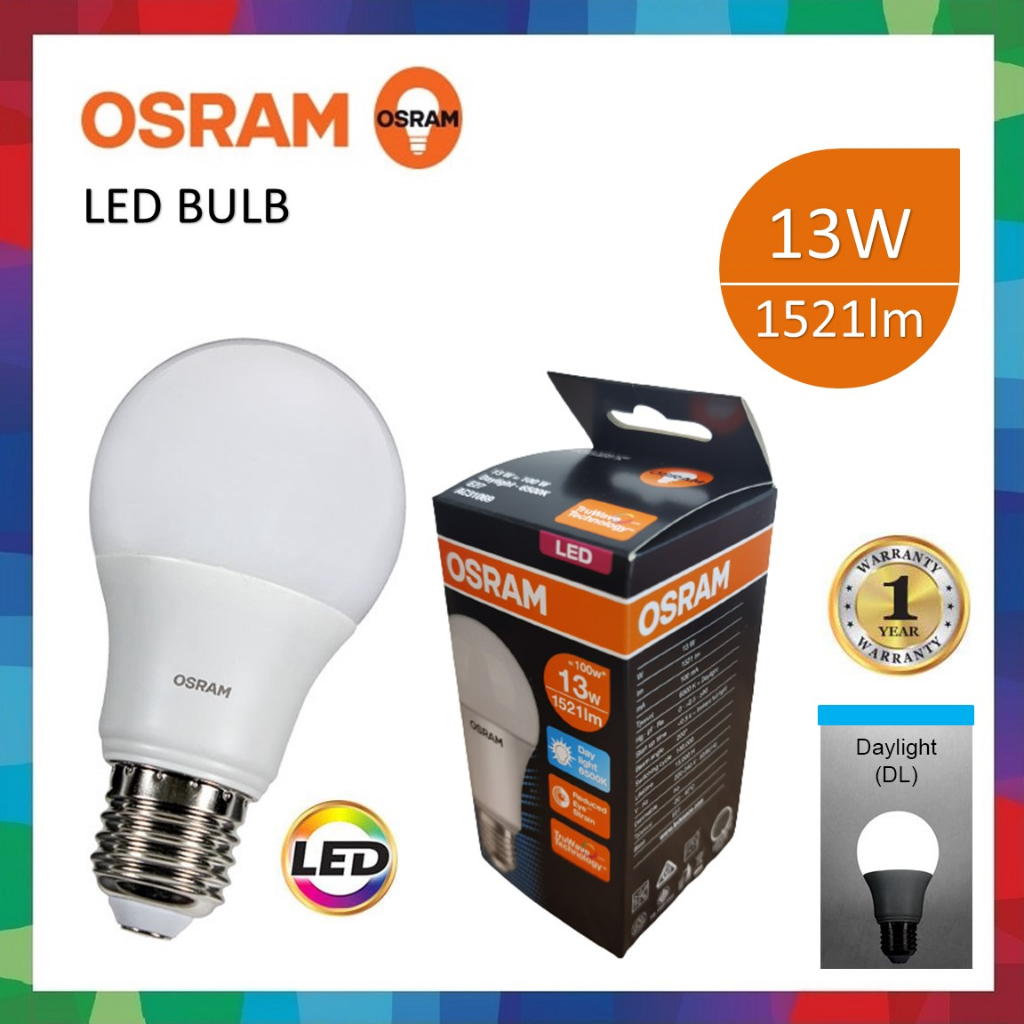 OSRAM 10W 13W LED Bulb E27 Daylight 6500k CoolWhite 4000k Warmwhite ...