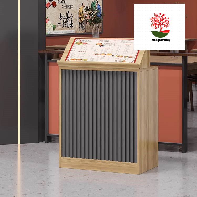 Portable Restaurant Reception Counter With Wheels Menu Display Board ...