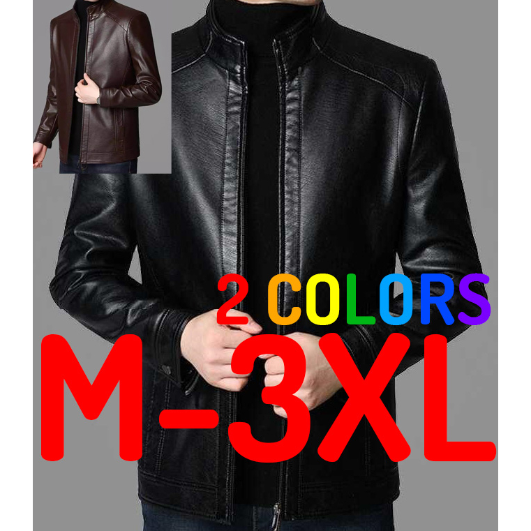 [READY STOCK] Men Sports Motor Rider Biker PU Leather Water Proof Resistant Jacket Outerwear ...