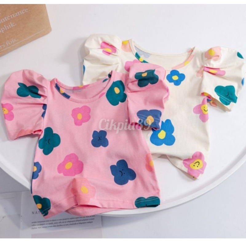 KEPUK Puff Sleeve Baju Budak Kids Girl Clothes Shirt 2y-7y | Shopee ...