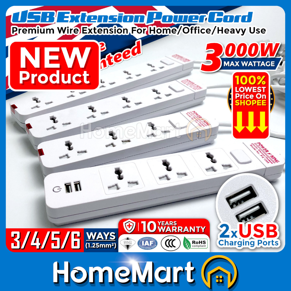 USB Port Extension Plug Power Socket Universal Power Strip Electric ...