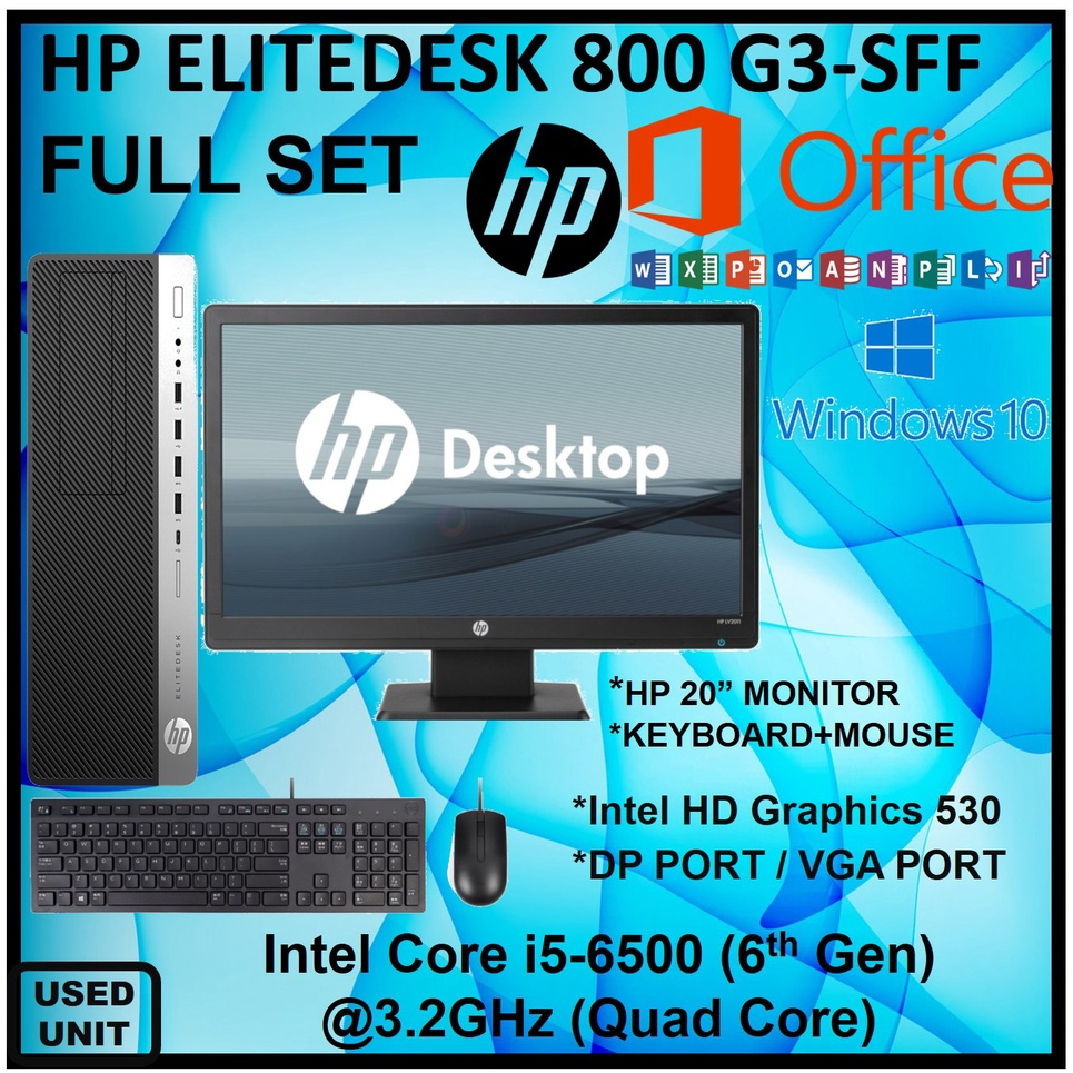 HP EliteDesk Full Set 800 G1 / 800 G2 / 800 G3 / intel Core i5 (UP TO ...