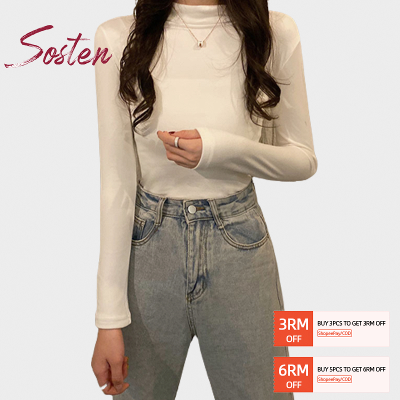 【READY STOCK】ST244 M-2XL Mid-High Collar Inner Wear Muslimah Inner Wear ...