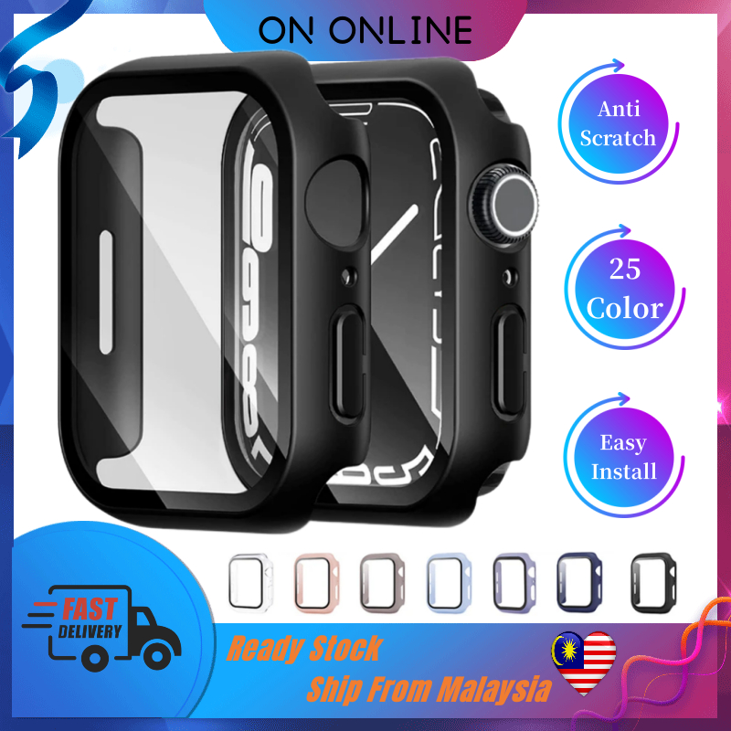 41mm 42mm 45mm 46mm Smart Watch Case With Tempered Glass For Apple ...