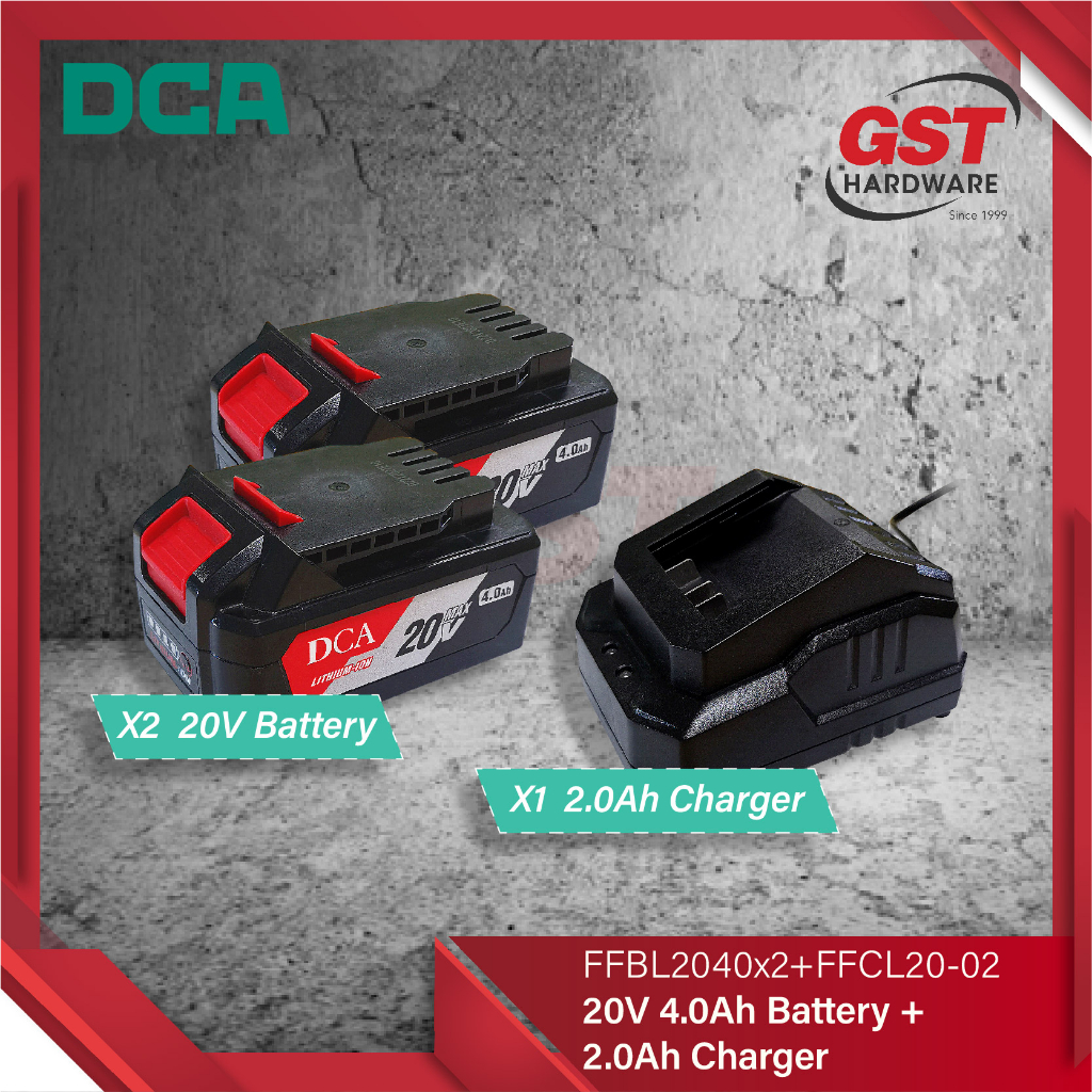 DCA 20V 4.0Ah Battery DCA 2A Charger Starter Kit Set DCA Hand Drill ...