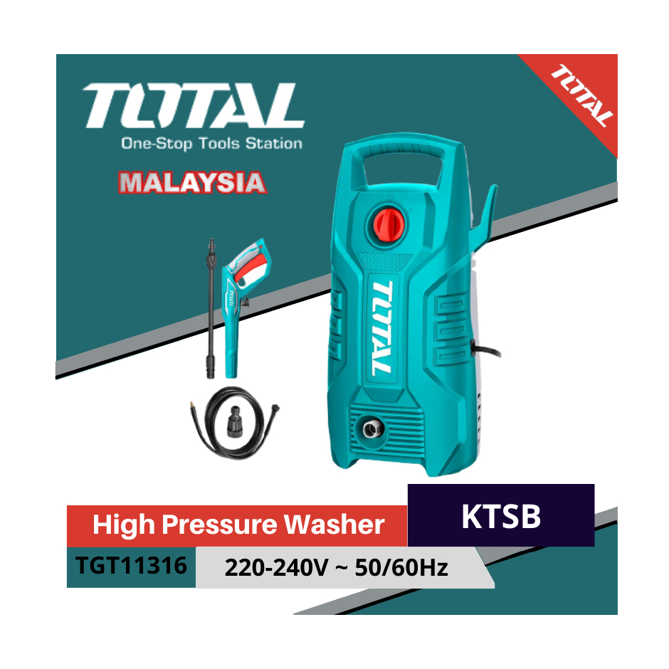TOTAL TGT11316 High Pressure Washer ( 1400W ) | Shopee Malaysia