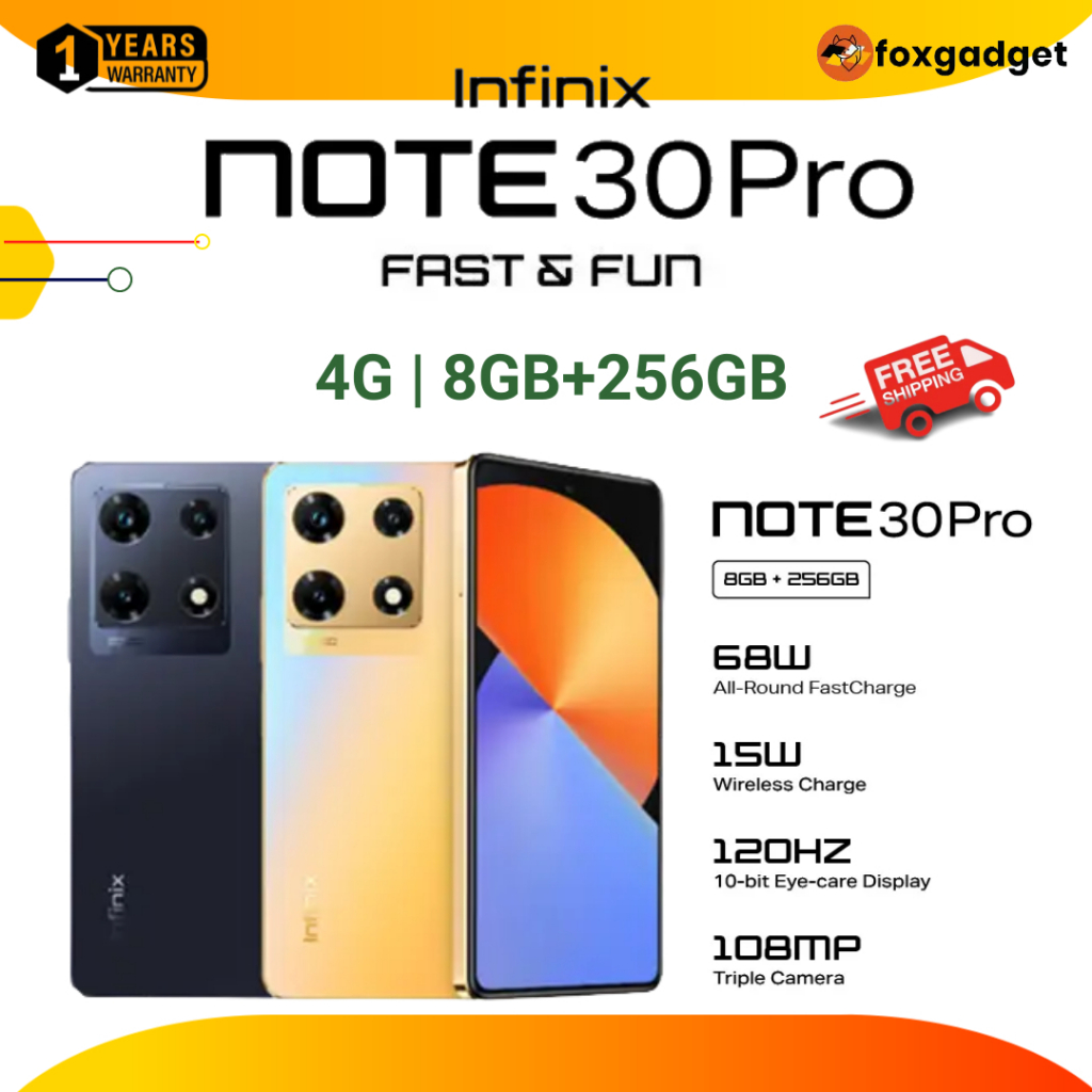 Infinix Note 30 PRO (8GB RAM+256GB ROM) | 68W Fast Charge +15W Wireless ...