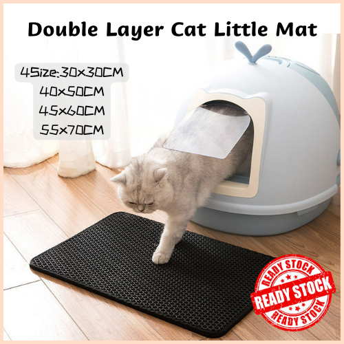 READY STOCK Pet Cat Double Layer Litter Mats Pads Waterproof Anti ...