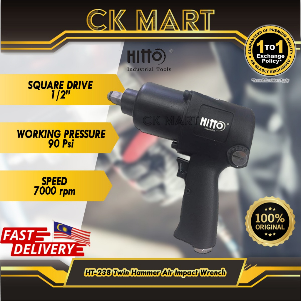 HITTO 1/2'' Heavy Duty Air Impact Wrench(Twin Hammer) MADE IN TAIWAN ...