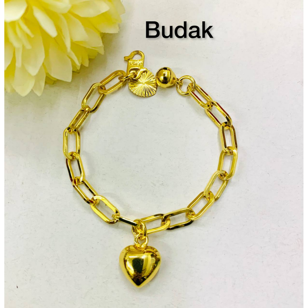 LV EMAS KOREA/BANGKOK SADUR 24K RANTAI TANGAN PAPER CLIP BUDAK VIRAL ...