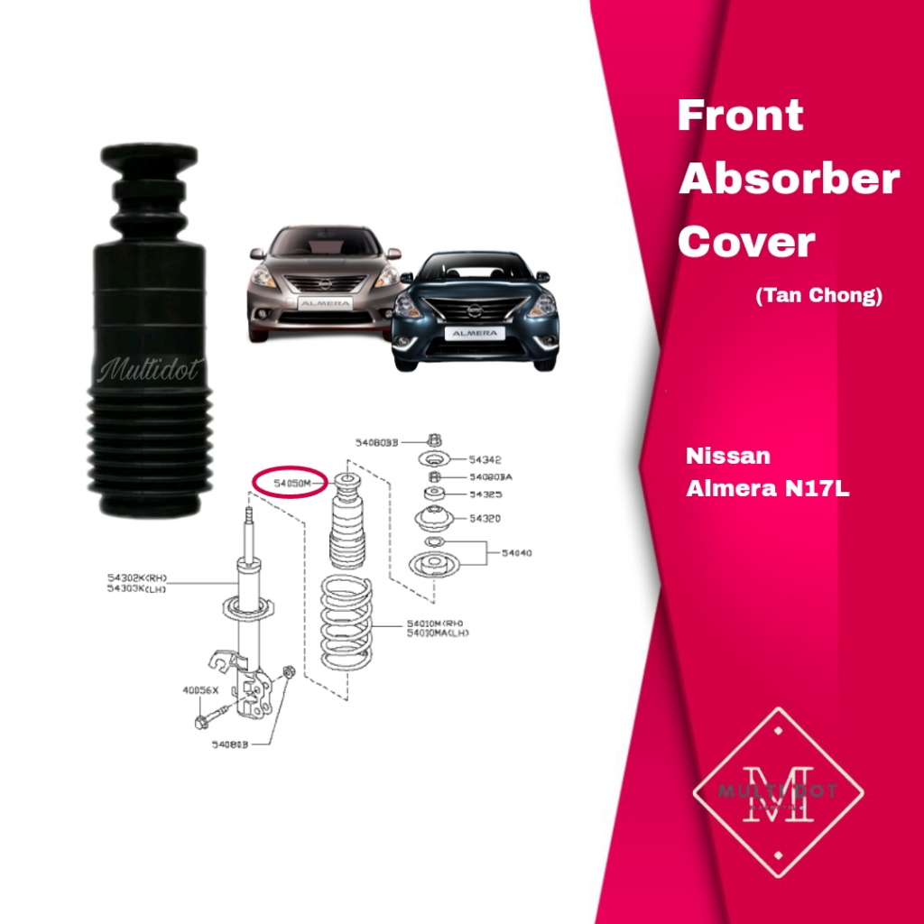 Almera N17L Front Absorber cover boot (with bush) 54050-1HJ0A-AP (Tan ...