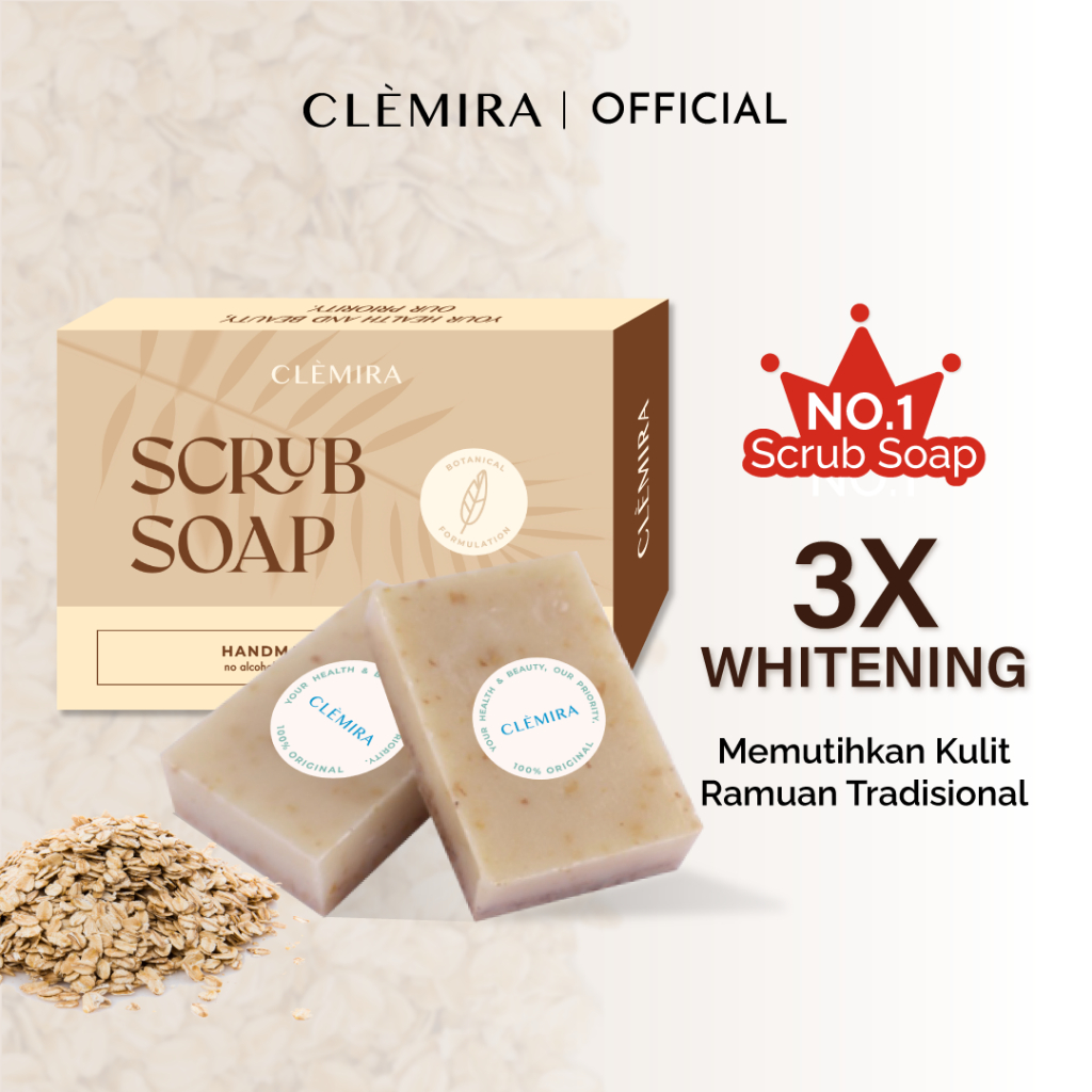 Clemira Body Scrub Soap Sabun Putihkan Kulit Sabun Daki Scrub Body ...