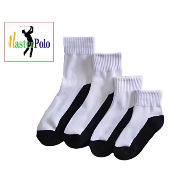 Masterpolo Unisex Black Bottom White Casual Sock Student Socks Stokin ...