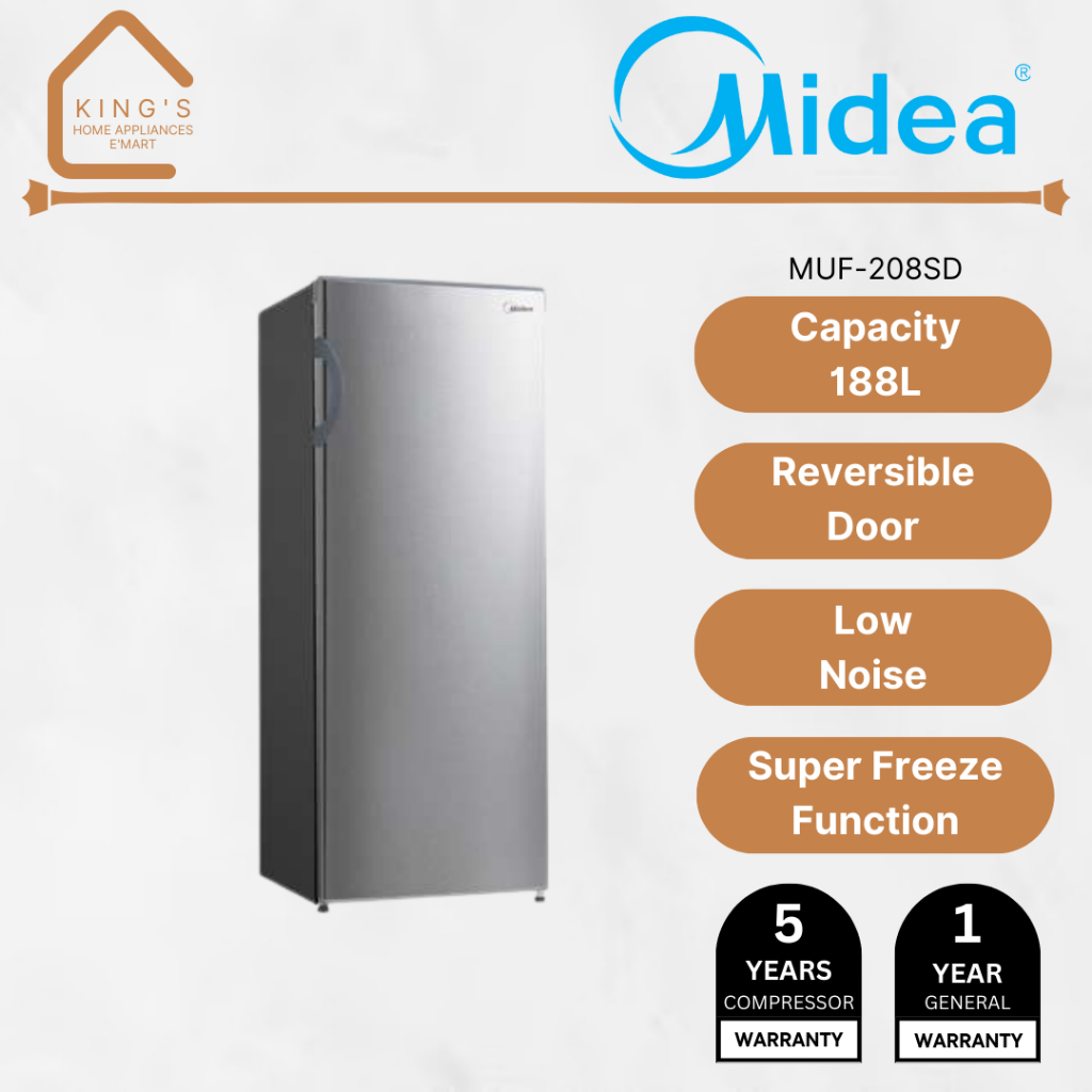 MIDEA UPRIGHT FREEZER 188L MUF-208SD [SELF PICK UP OPTION AVAILABLE ...