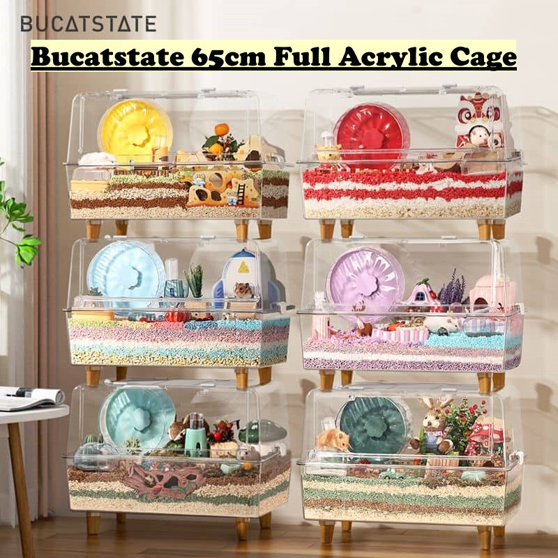 Bucatstate 65cm Full Acrylic Hamster Cage Syrian Hamster Cage Hamster ...