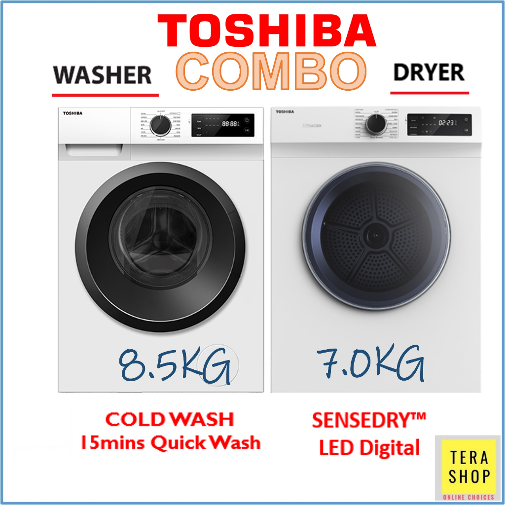 【COMBO】Toshiba BH95S2M 8.5KG Front Load Washing Machine & 7KG Dryer H80SEM | Shopee Malaysia