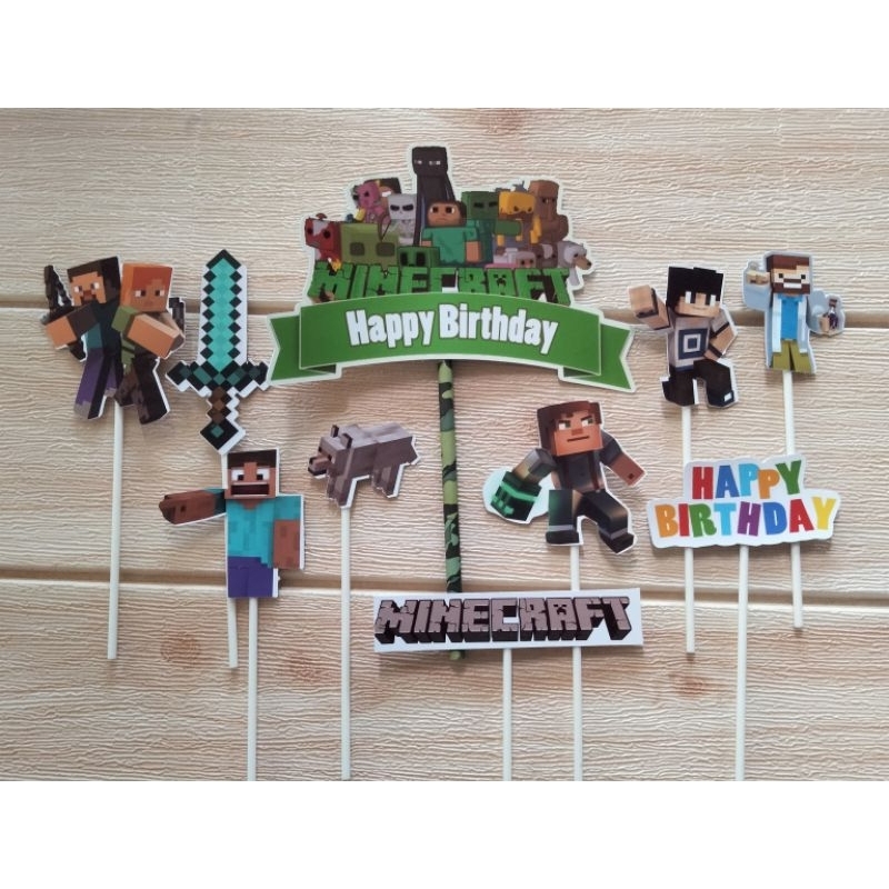 MINECRAFT CARTOON CAKE TOPPER | Shopee Malaysia