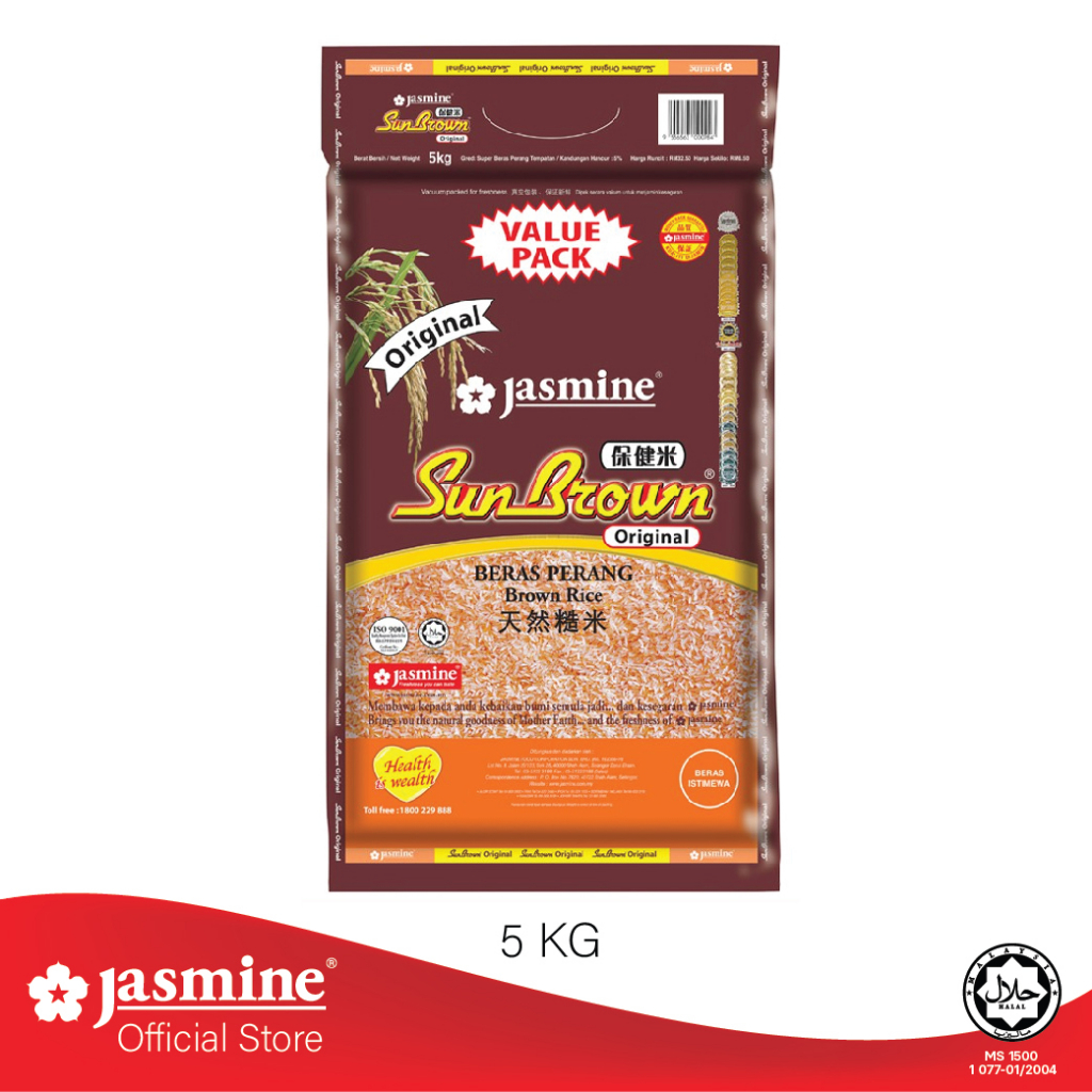 Jasmine SunBrown Brown Rice Original 5kg | Shopee Malaysia