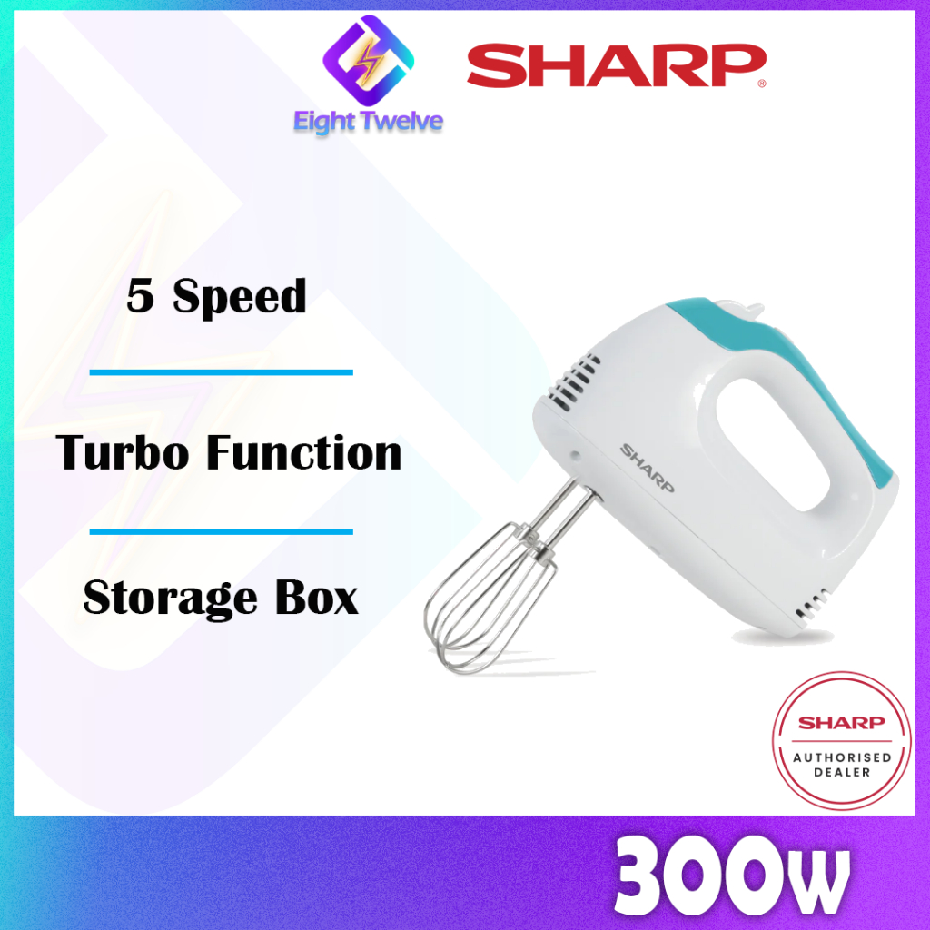 SHARP 300W Hand Mixer | Turbo Mode | Storage Box | EMH55WH | Shopee ...