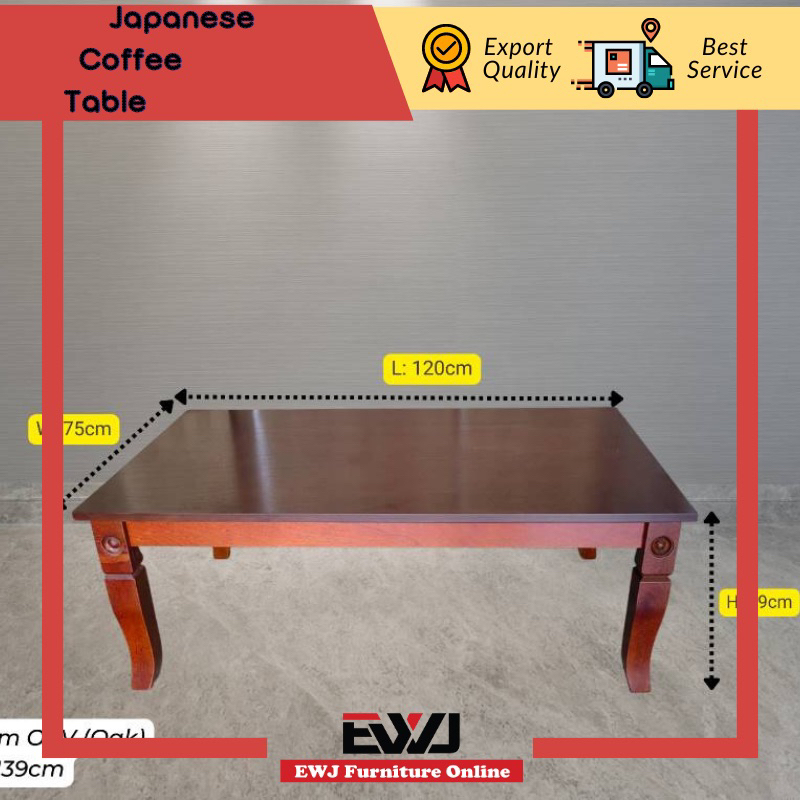 EWJ JP2.5x4 / 3x5 Japanese Table-Oxv Leg&Leg Tiger/Cap&Oak Murah Cantik ...