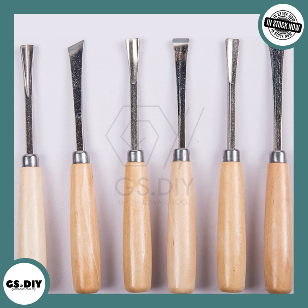 🏷️Professional 6pcs Wood Carving Chisels Set🛎️Pahat Kayu Set, Alat ...