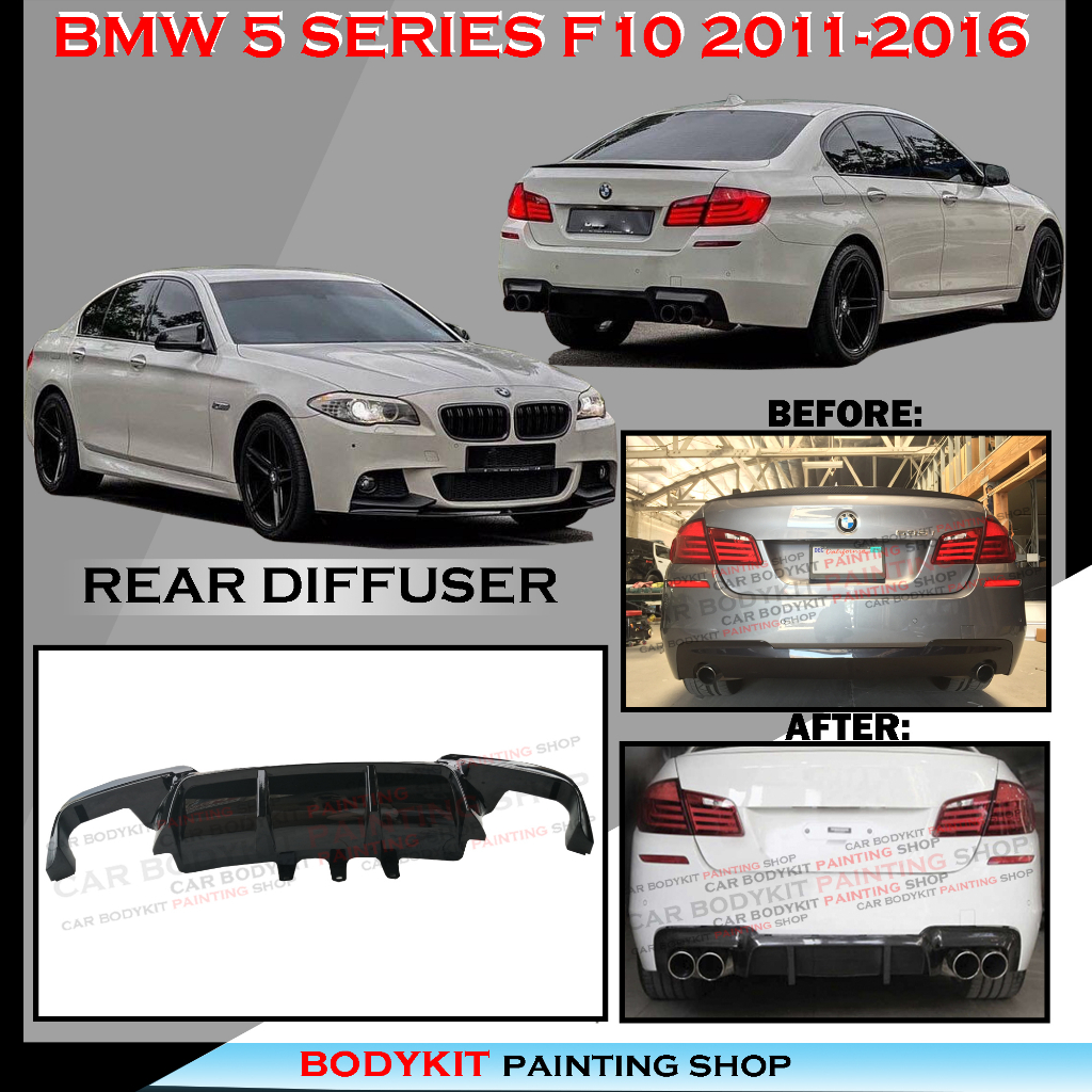 BMW 5 SERIES F10 2010-2016 REAR DIFFUSER REAR LIP BUMPER LIP WITH PAINT ...