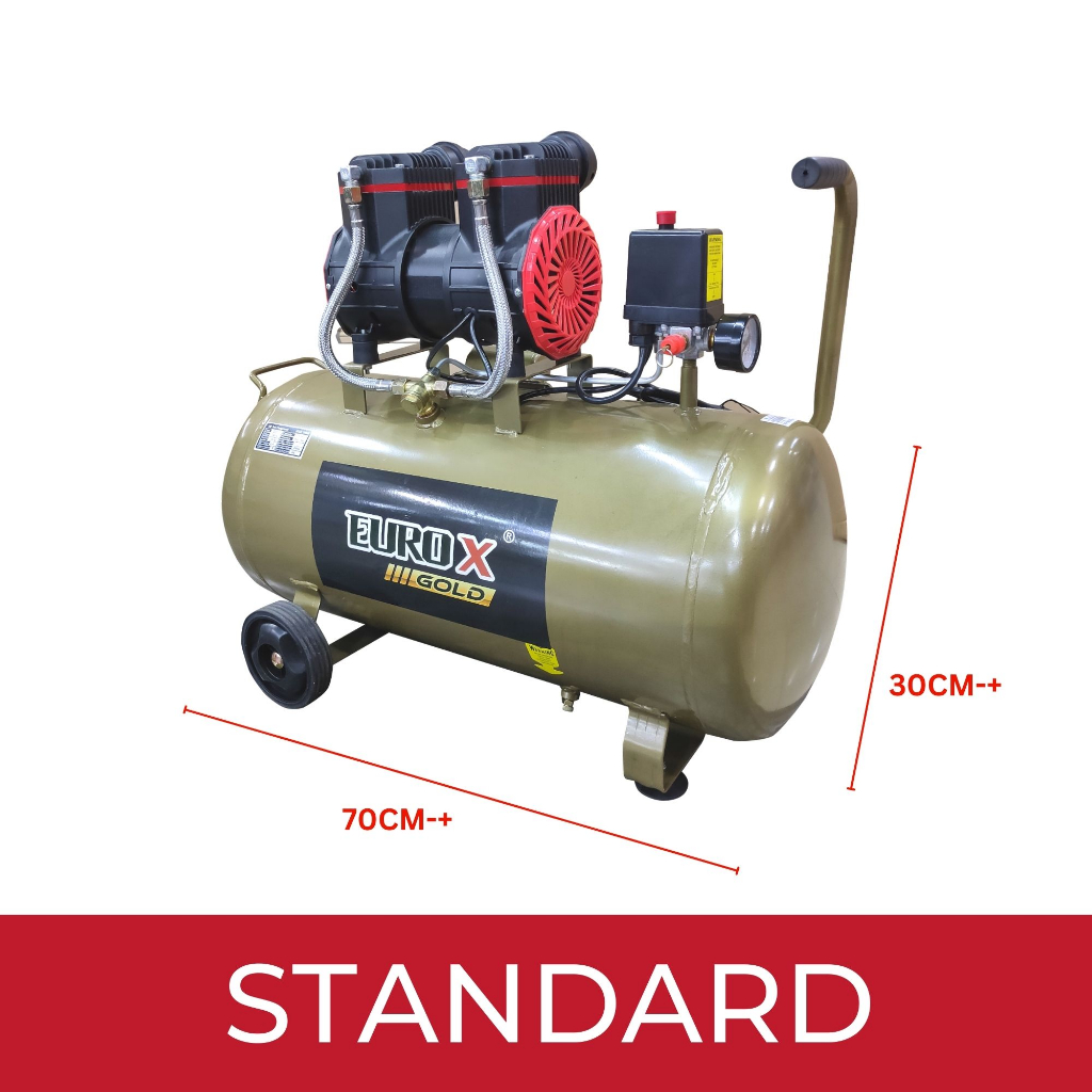 EUROX GOLD EAZ-75060 Oil Less Air Compressor 1.5hp 60l 8 Bar 120L/min Mesin Compressor Angin ...