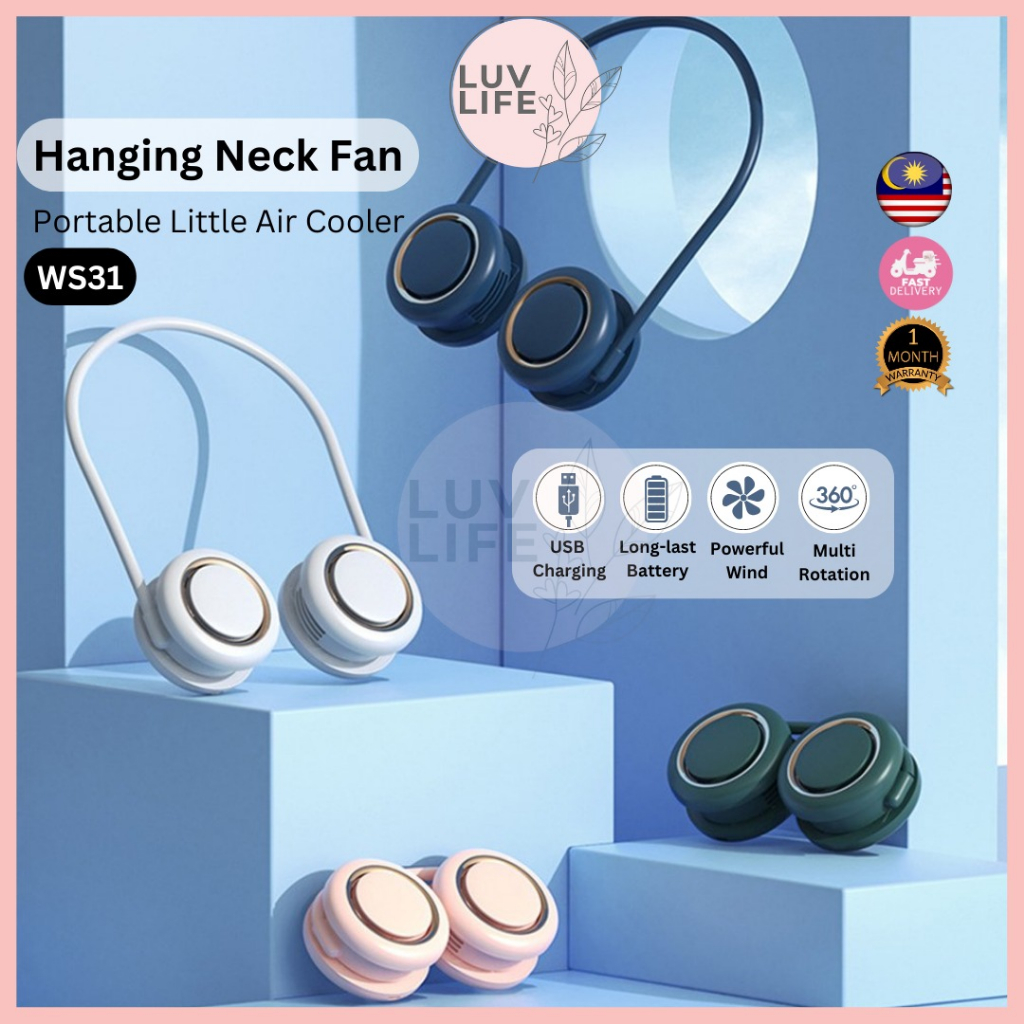 LUVLIFE Portable Neck Fan Foldable Fan Hands Free WS31 Bladeless ...
