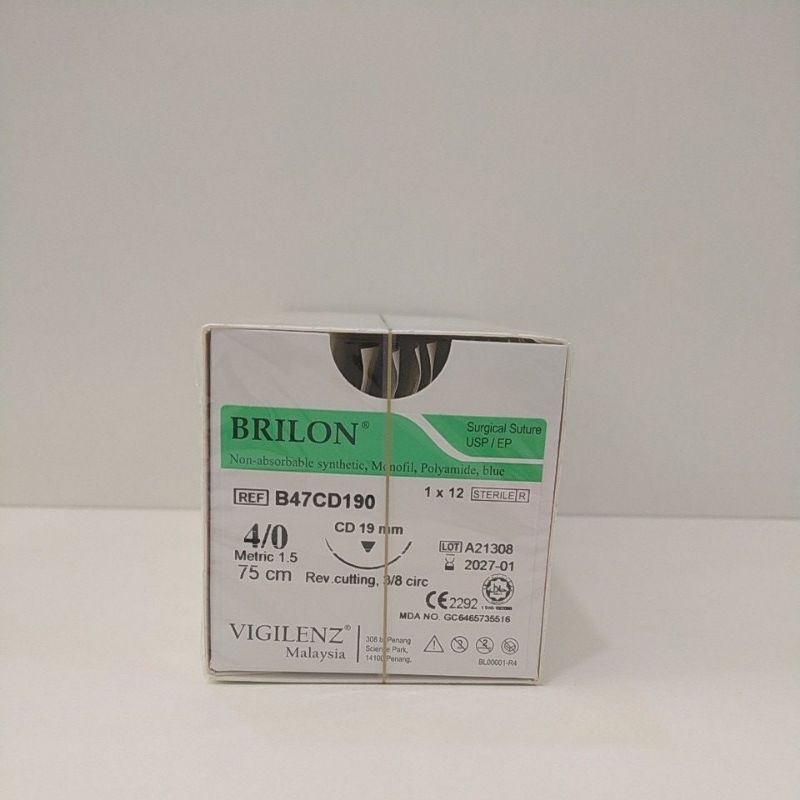 Vigilenz brilon surgical suture, Non-Absorbable suture, 12pcs/box ...