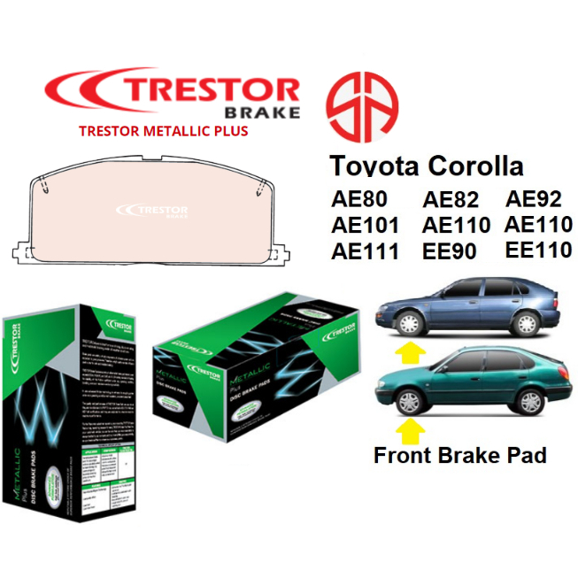 Toyota Corolla Seg Disc Brake Pad Front Trestor Toyota Corolla AE80 ...