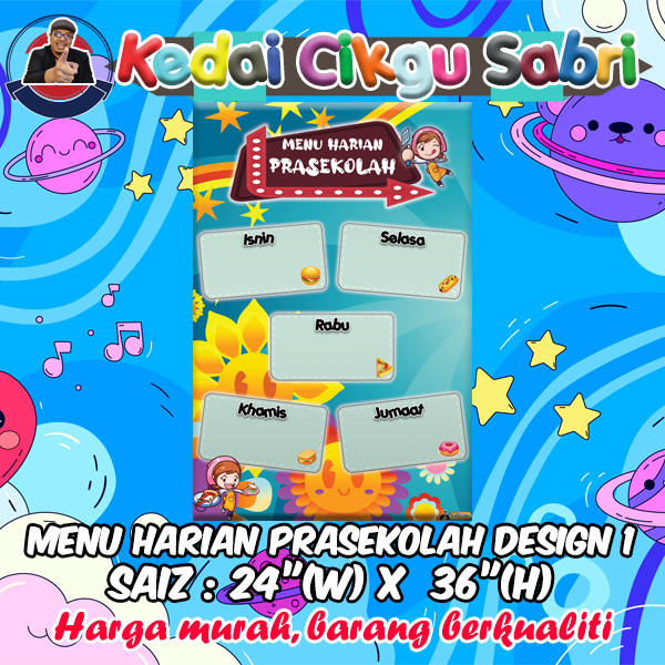 BANNER MENU HARIAN PRASEKOLAH (SAIZ BESAR!) | Shopee Malaysia