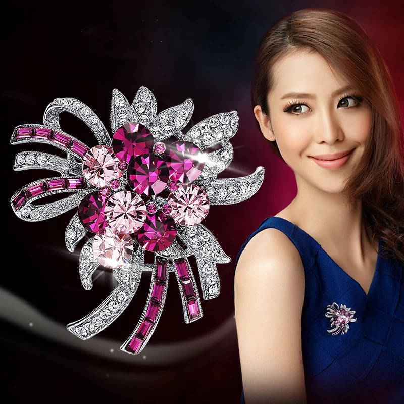 High-end Korean Rhinestones Brooch Pin Tudung Muslima Hijab Pin ...