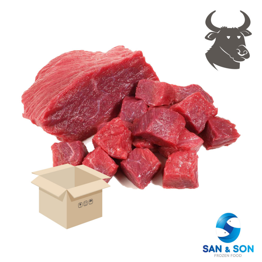 Frozen Beef Topside (Cube) 5kg± 1 carton (10 pkts) San&son | Shopee ...