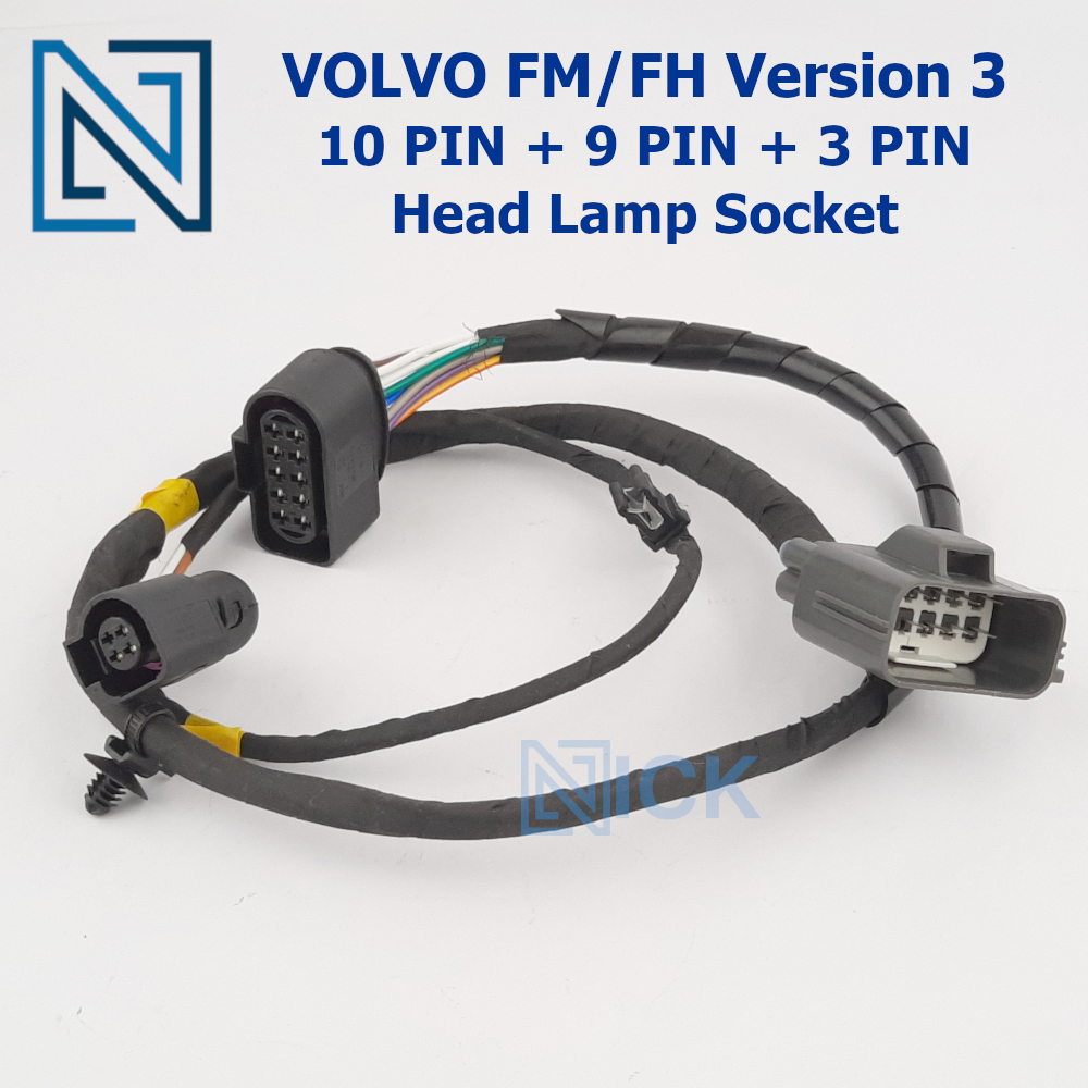 VOLVO FM / FH Version 3 Truck 10 PIN + 3 PIN + 9 PIN Head Lamp Socket ...
