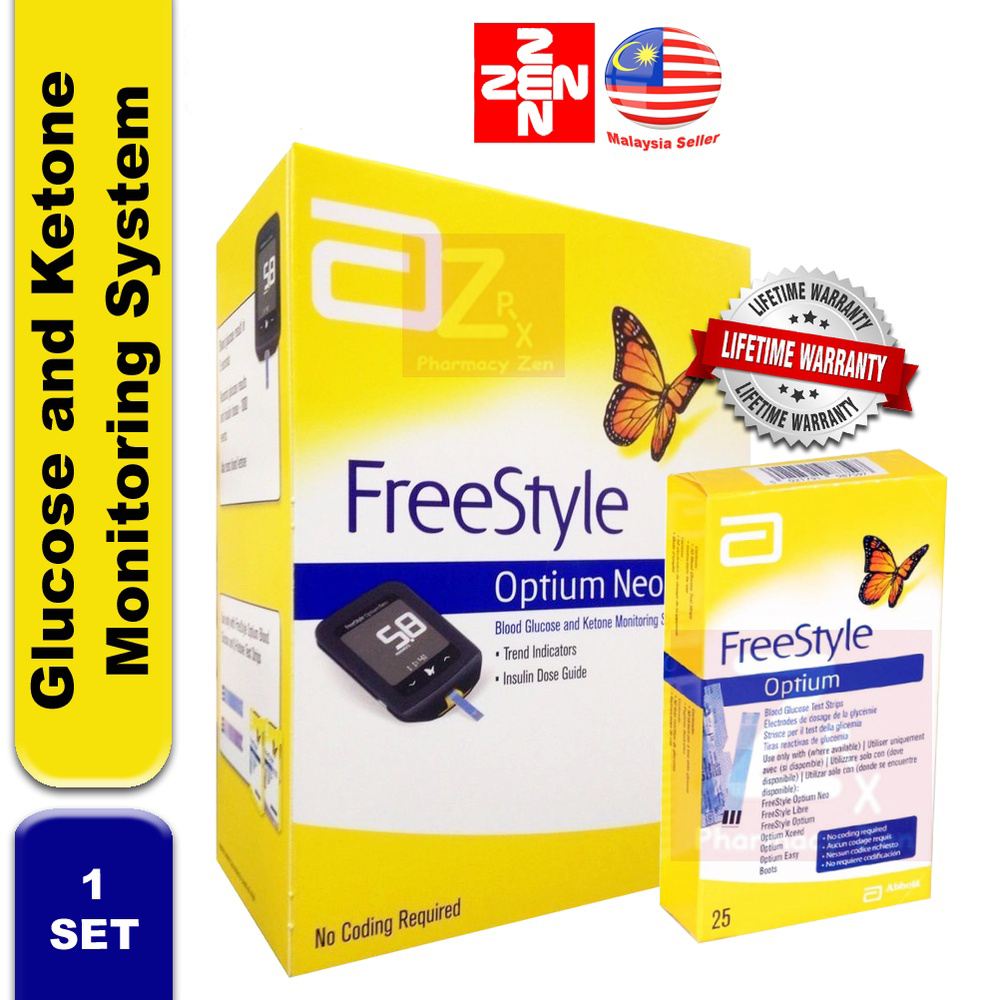 Abbott FreeStyle Optium Neo Glucometer and Ketone Monitoring System +25 ...