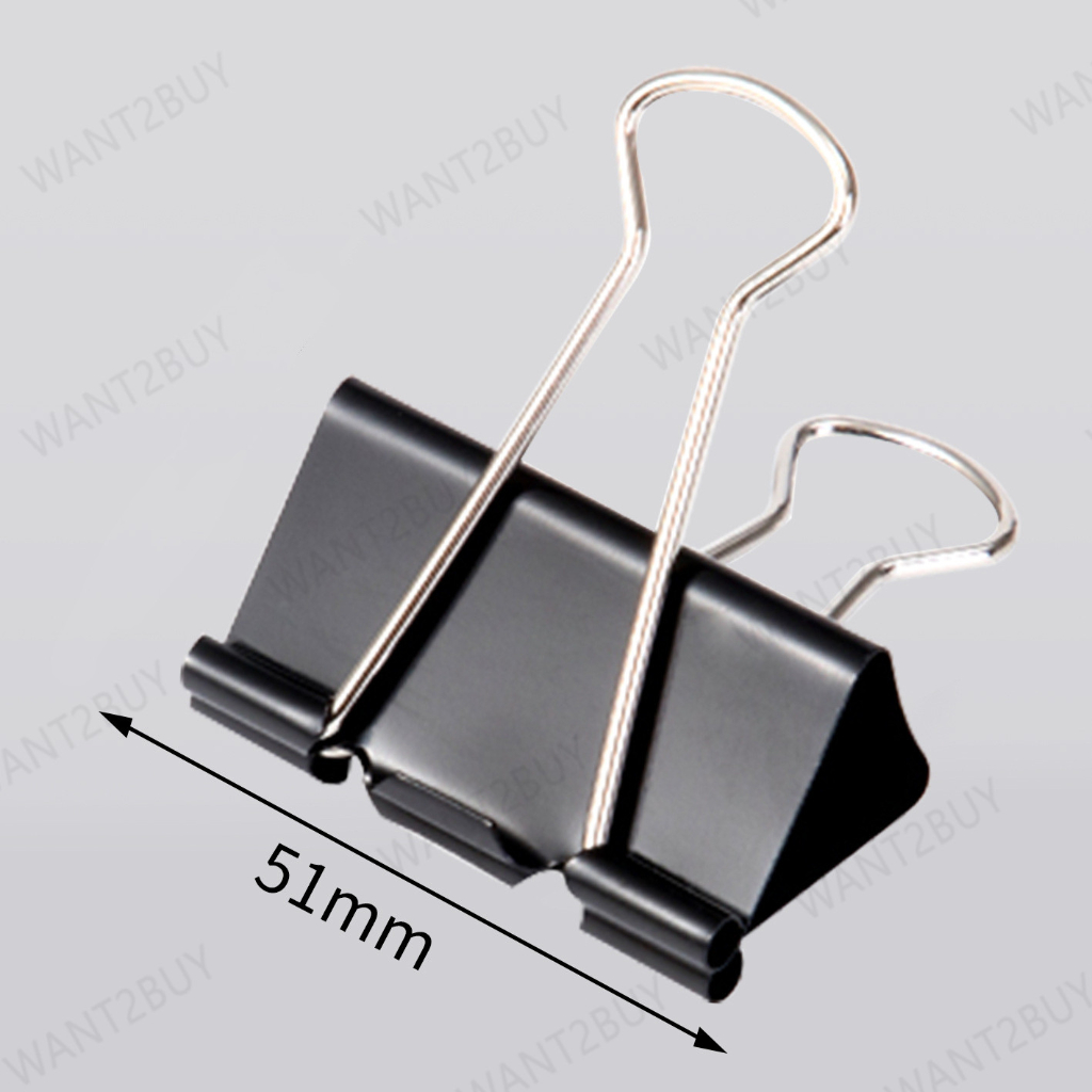 1pcs 19mm 25mm 32mm 41mm 51mm Black Metal Paper Double Clip Bulldog ...
