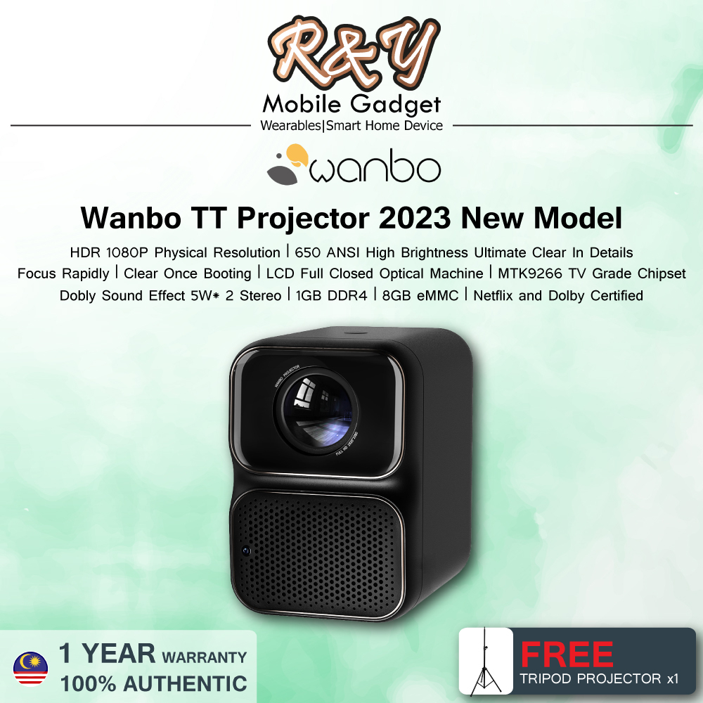 WANBO Projector TT [Dolby Atmos / Dual Band Wifi / 650ANSI / AI Auto ...