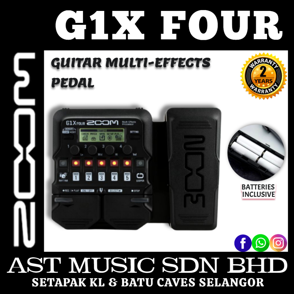 Zoom G1X Four Guitar Multi Effect Pedal ( G-1X / G1x ) | Shopee Malaysia