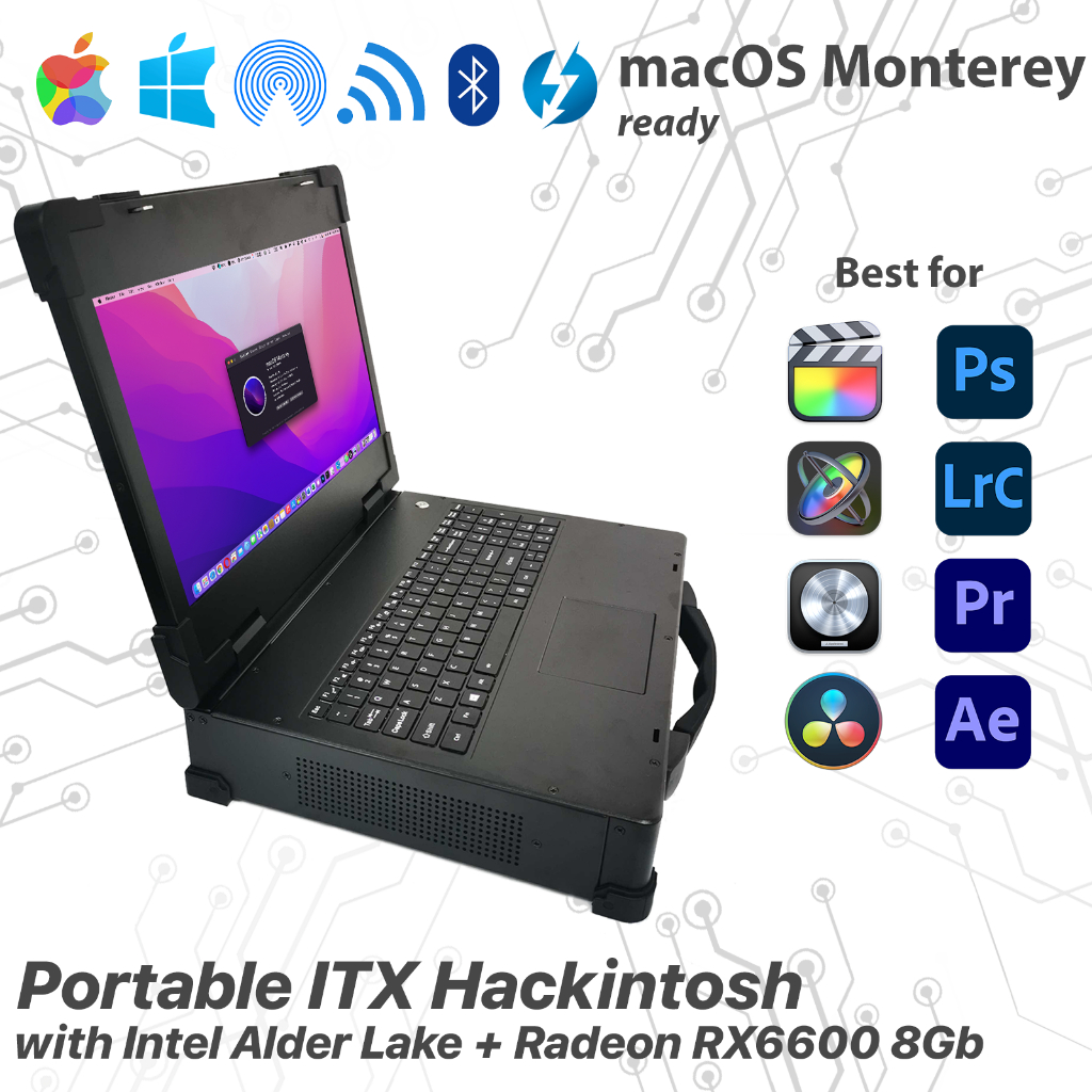 2022 Raptor Lake Portable ITX Workstation Hackintosh for On-The-Go ...