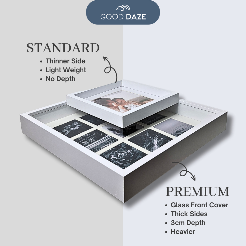 GOOD DAZE 3D Square Photo Frame Collage Photo Frame Custom Frame 九宫格相框 四宫格相框 四方相框 Frem Gambar ...