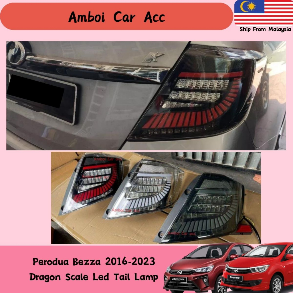 Perodua Bezza 2016-2022 Dragon Scale Led Tail Lamp With Running Signal ...