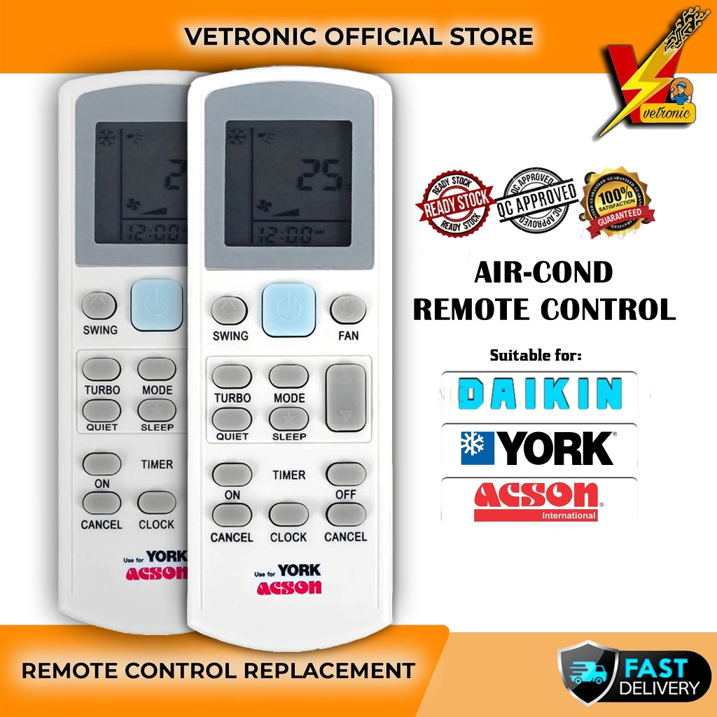 DAIKIN YORK ACSON Remote Control Aircond Air Cond Conditioner Air-Cond ...