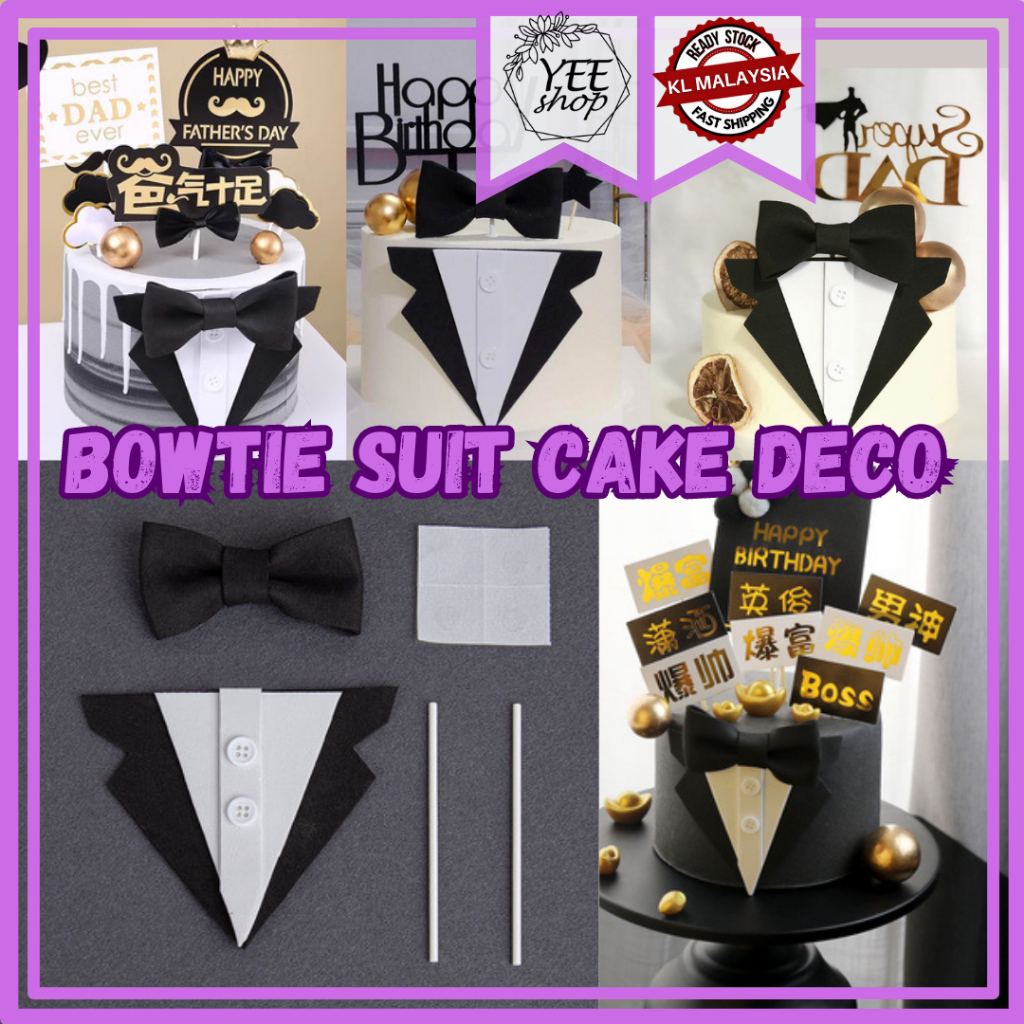 | Cake Decoration | Father's Day Man Suit Bow Tie Tuxedo EVA Cake ...